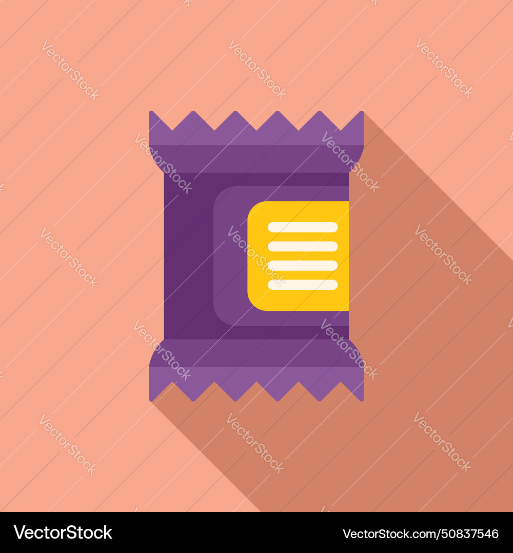Tasty candy package icon flat cereal Royalty Free Vector