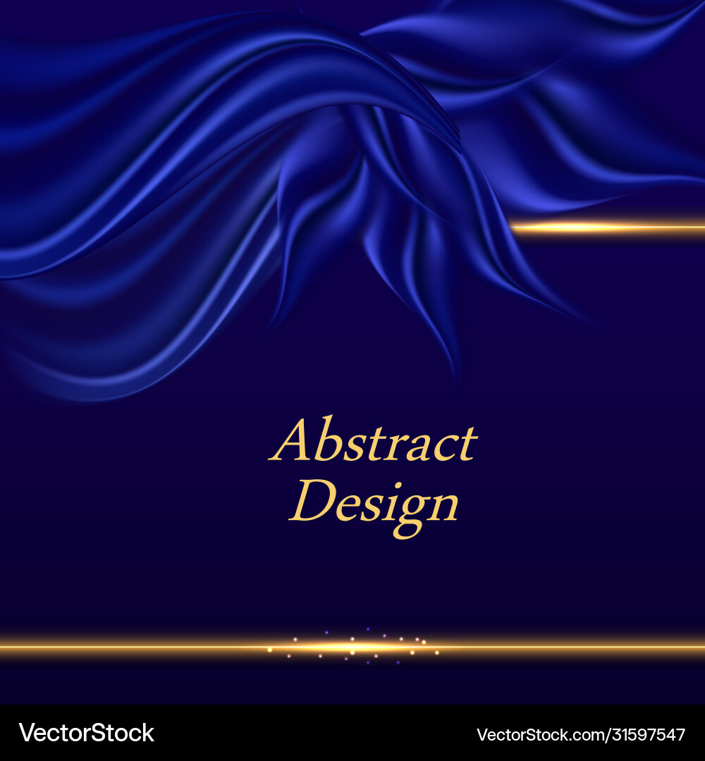 Blue satin background with wavy drapes luxurious Vector Image