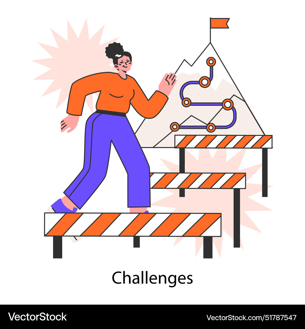 Challenge self-motivation and efficacy character Vector Image