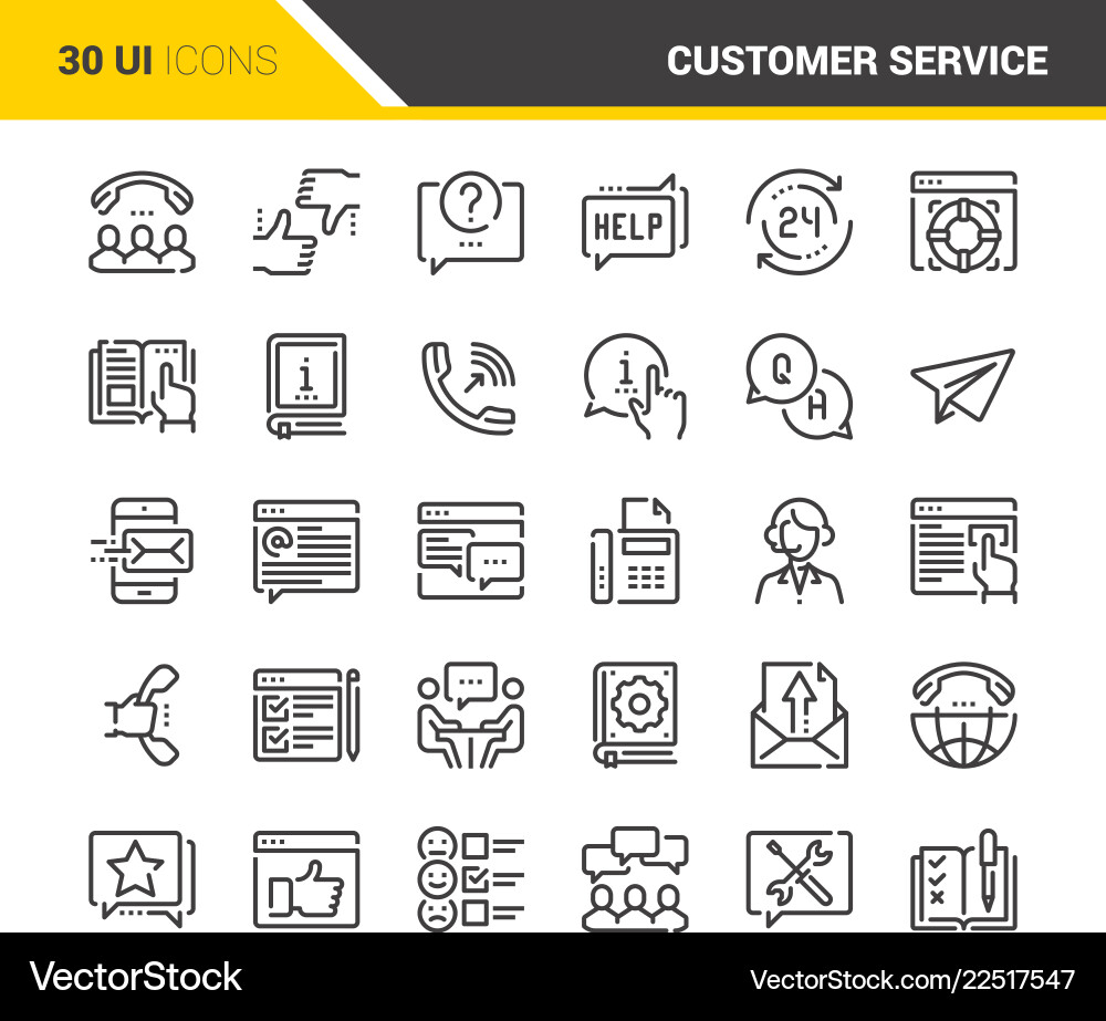 Customer service icons Royalty Free Vector Image