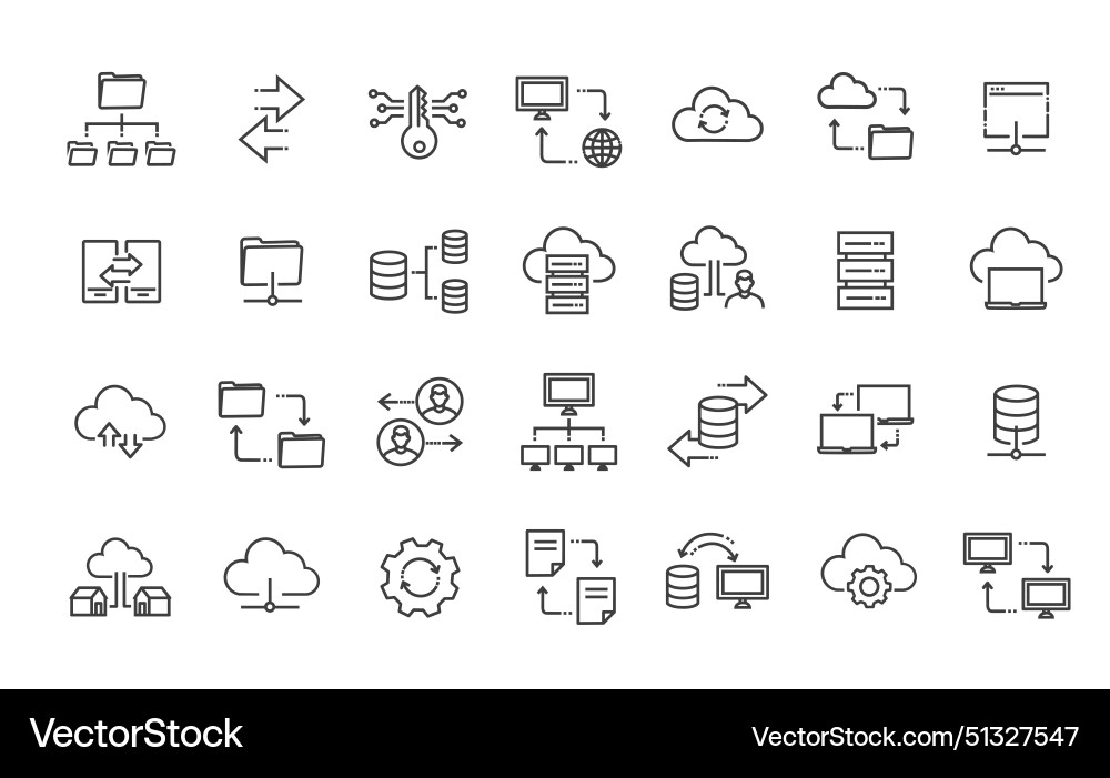 Data exchange icons transfer and network Vector Image