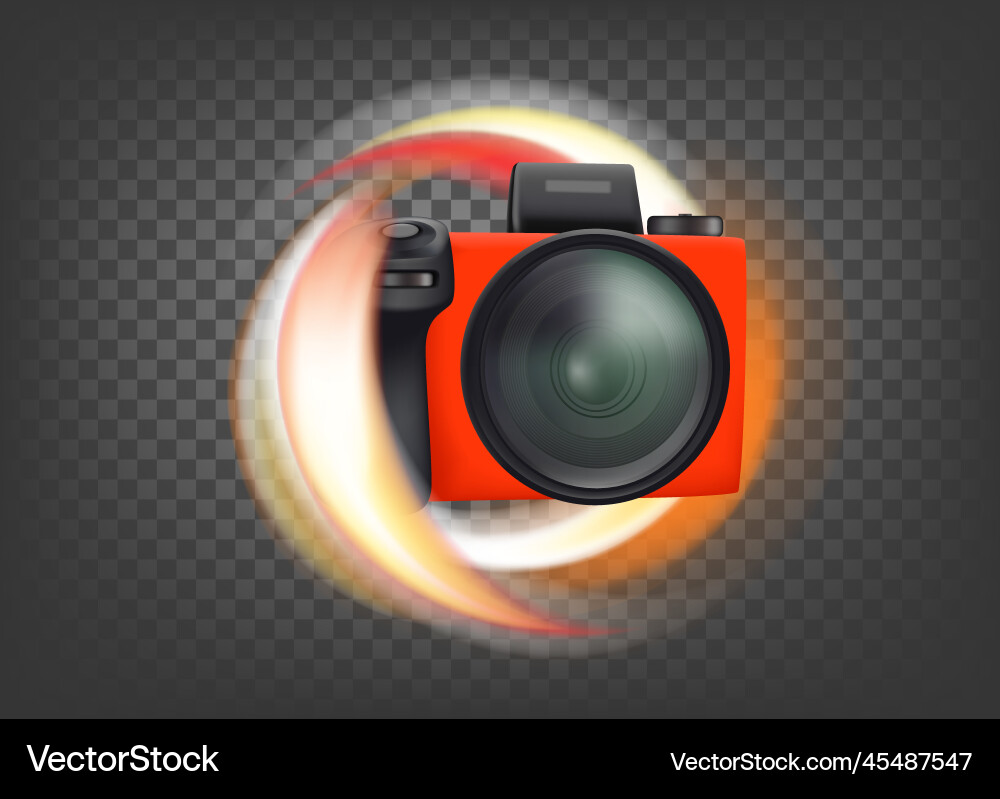 Flaming digital photo camera icon isolated Vector Image
