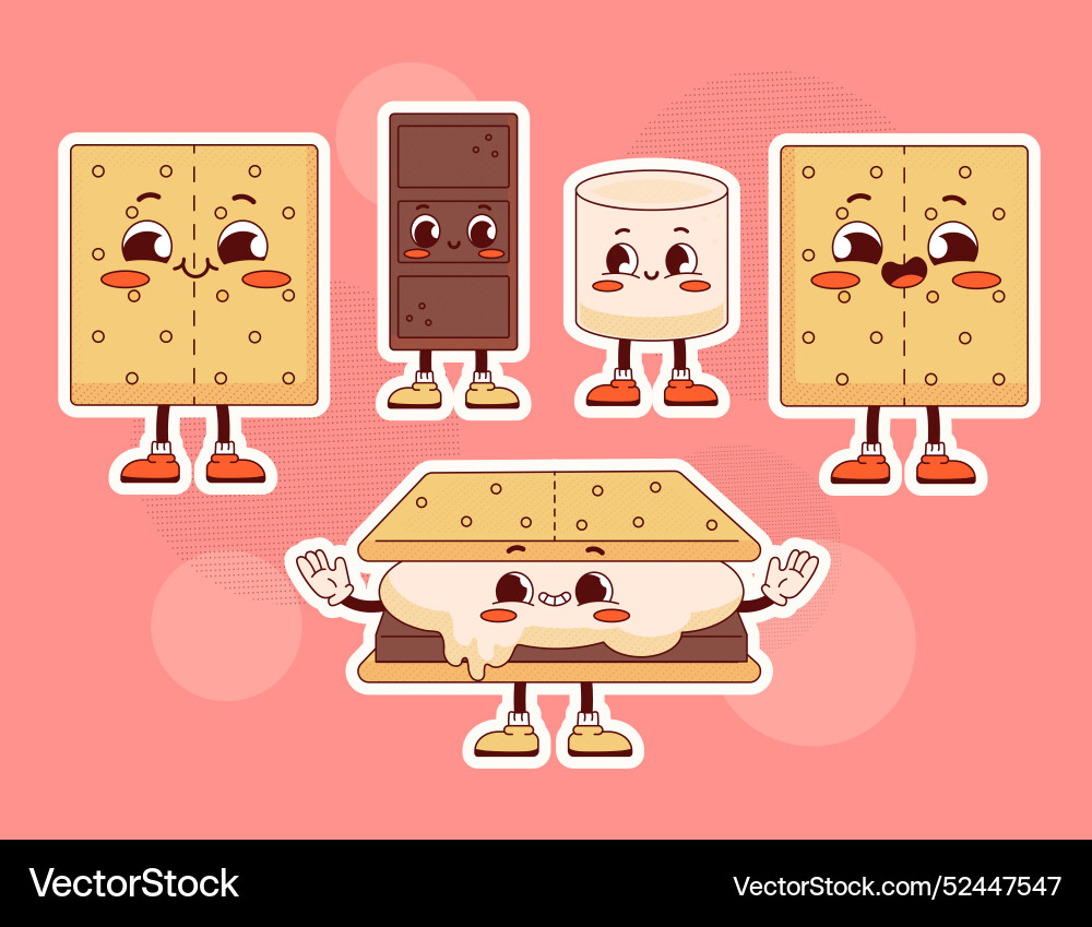 Flat design smores dessert Royalty Free Vector Image