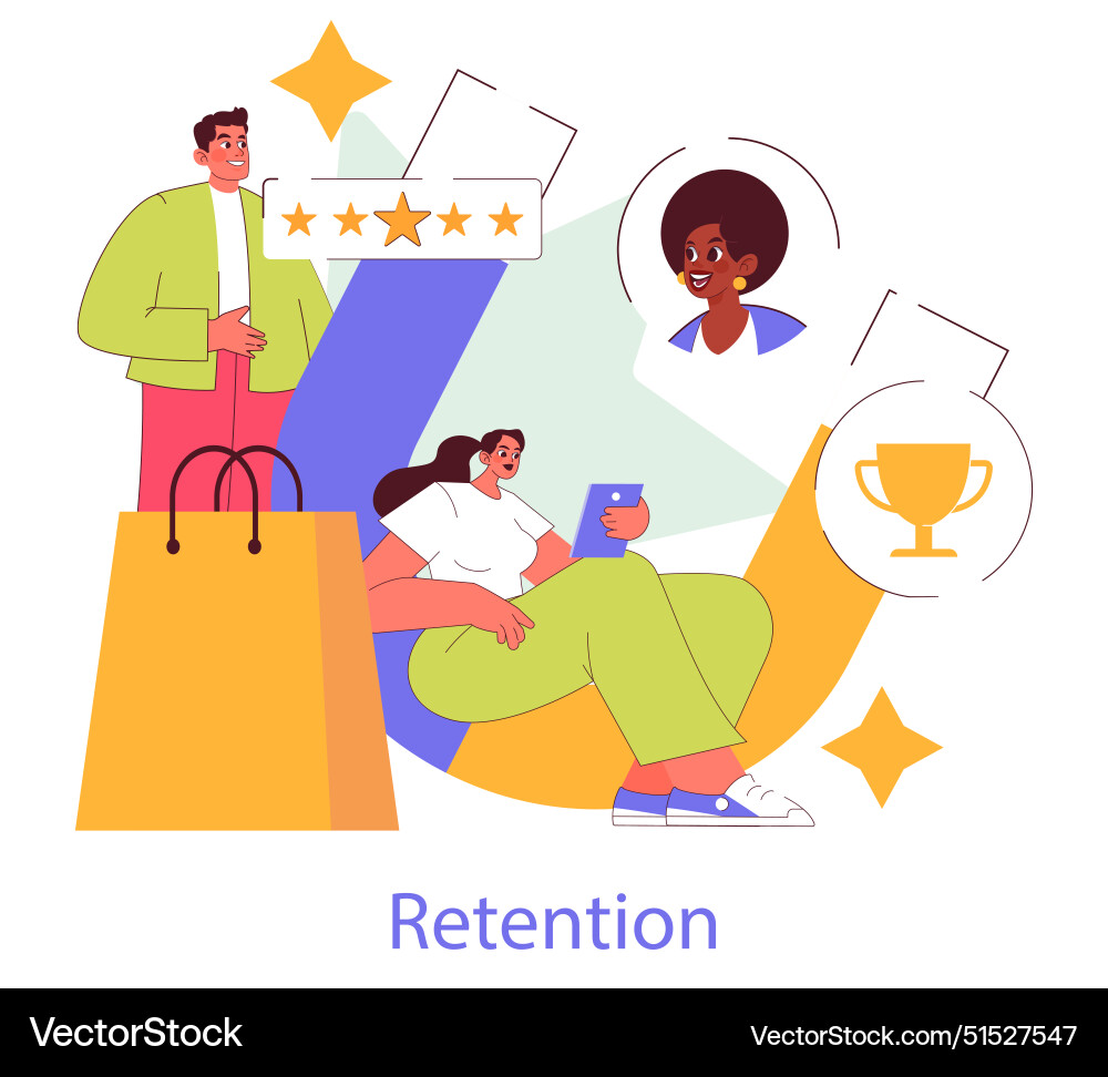 Loyalty program and reward flat Royalty Free Vector Image