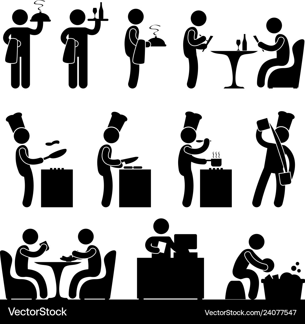 Man restaurant waiter chef customer icon symbol Vector Image