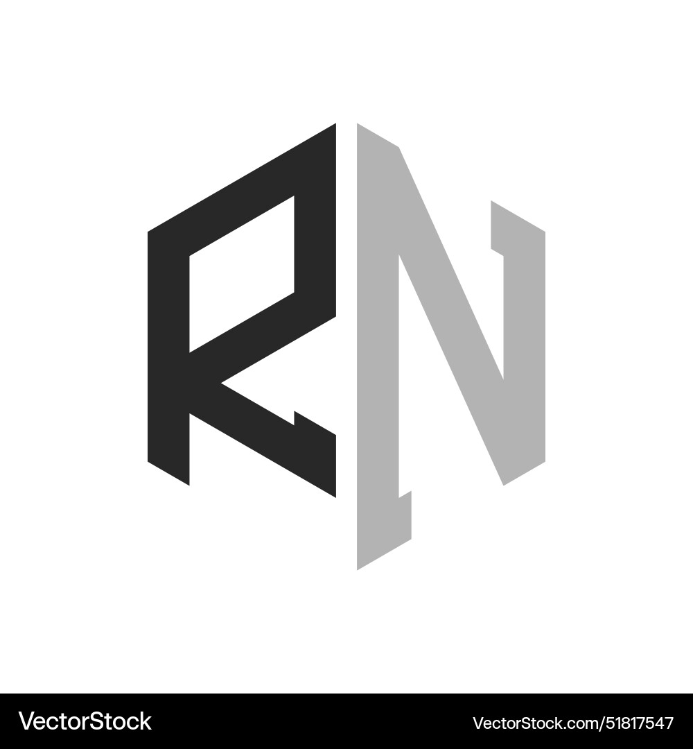 Modern unique hexagon letter rn logo design Vector Image