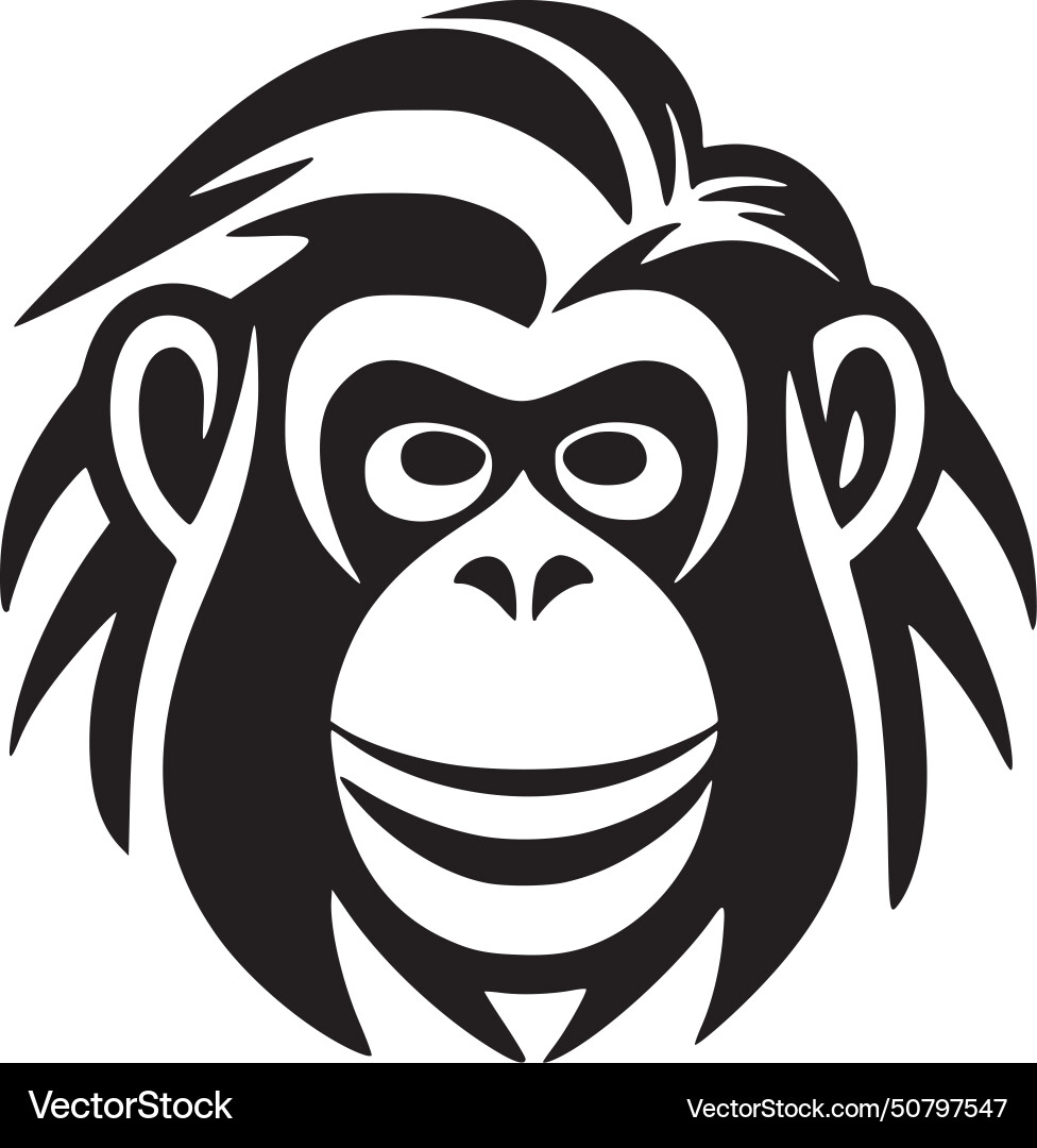Monkey - black and white isolated icon Royalty Free Vector