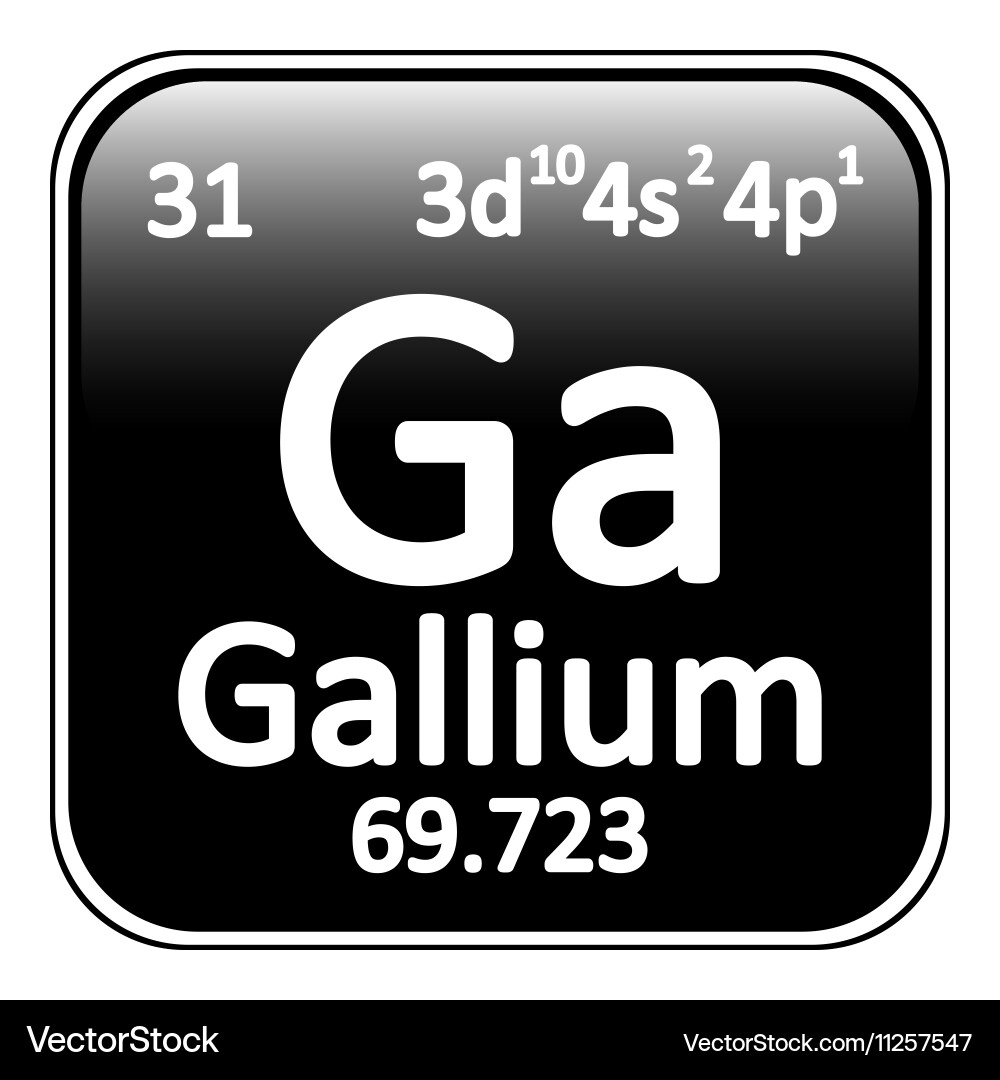 Periodic table element gallium icon Royalty Free Vector