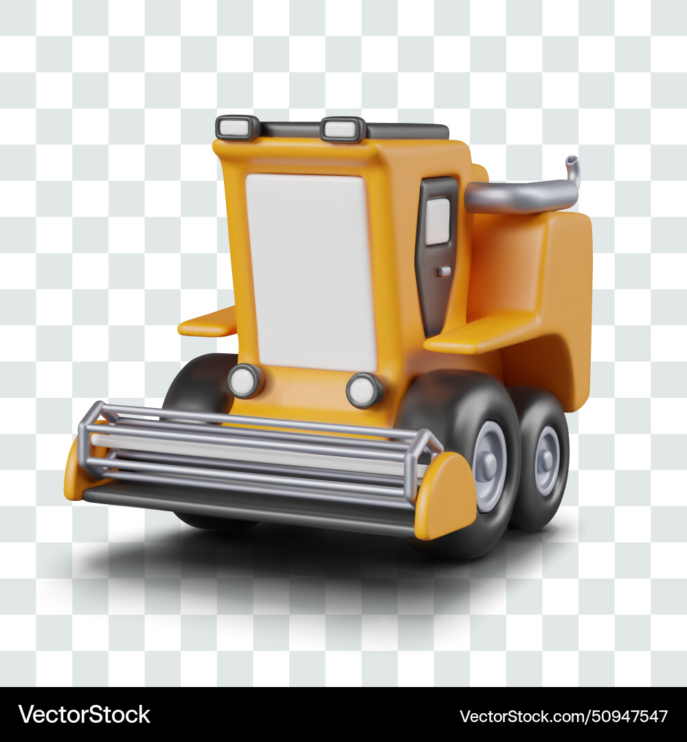 Realistic combine harvester closeup detailed Vector Image
