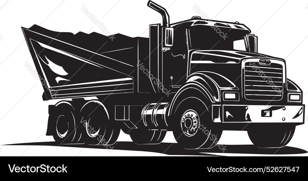 Sketchy hauler dump truck load Royalty Free Vector Image