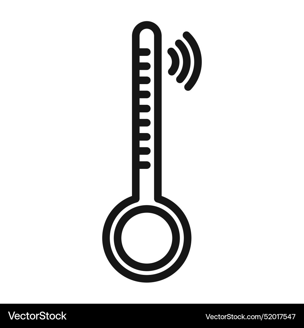 Smart temperature icon black line art Royalty Free Vector