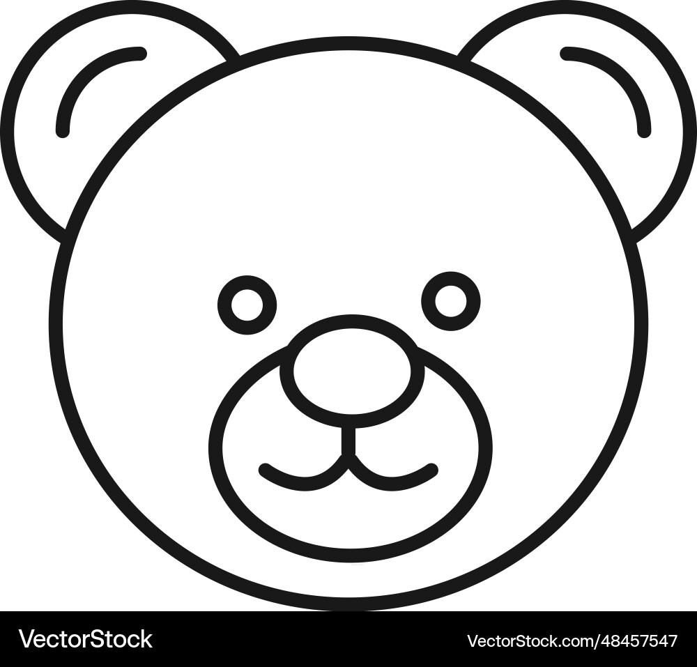 Teddy bear head icon smiling soft toy face Vector Image