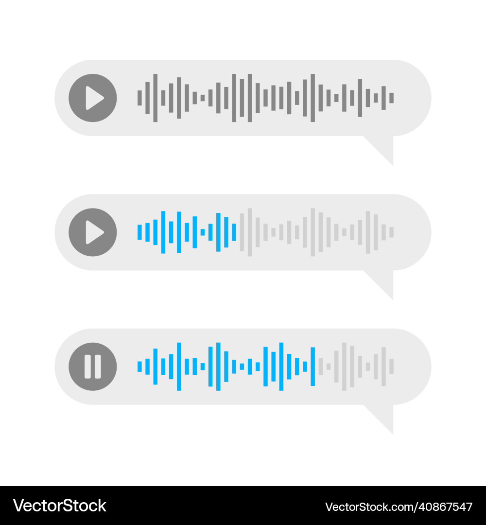 Voice messages bubbles set on white background Vector Image