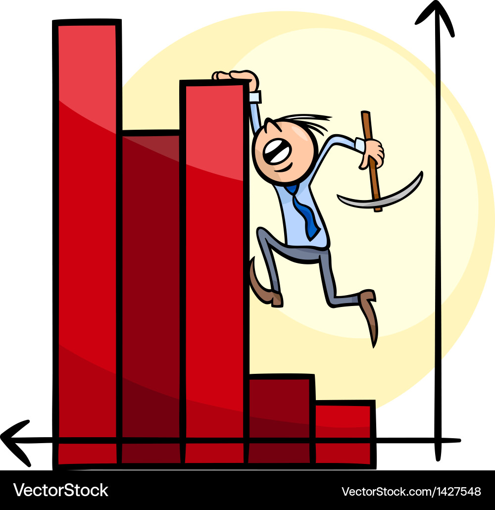 Businessman on chart cartoon Royalty Free Vector Image