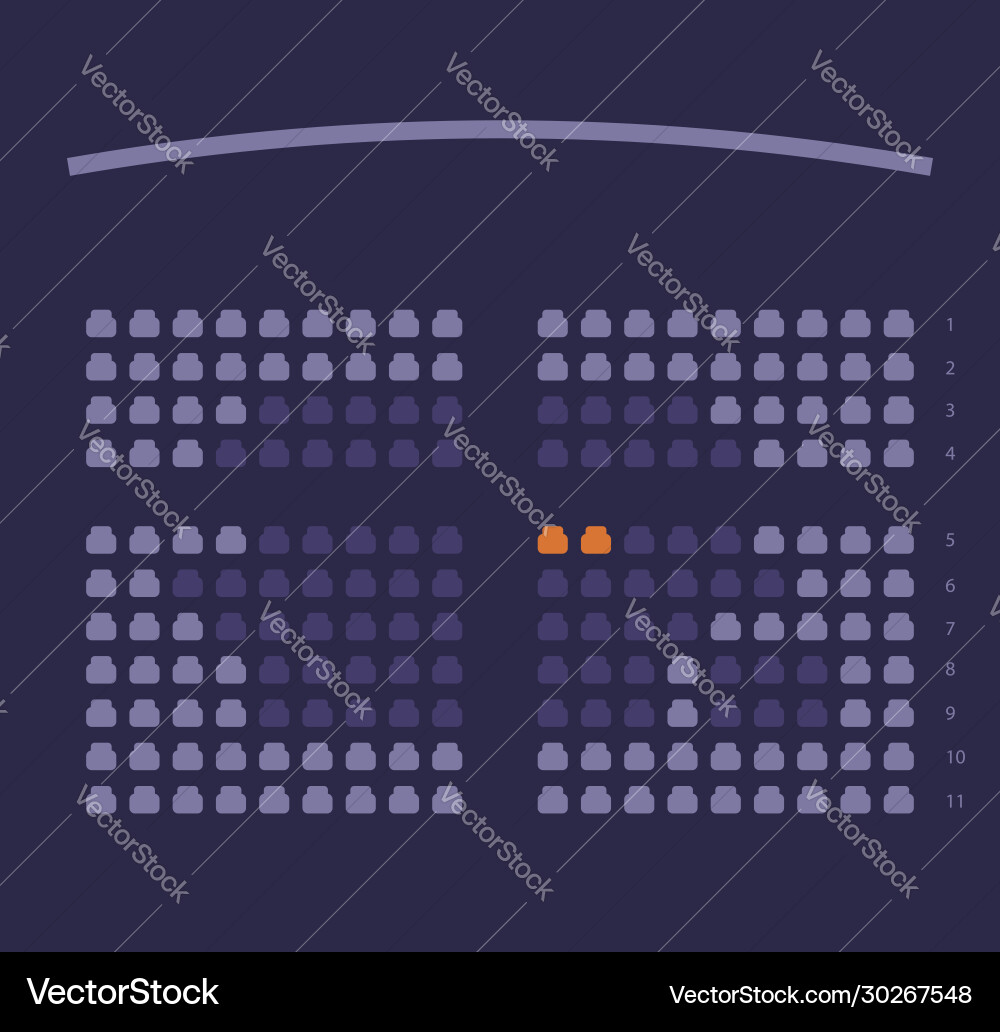 Cinema seats booking online ui design scheme Vector Image