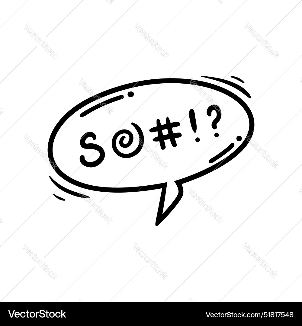Comic swear speech bubble aggressive expletive Vector Image