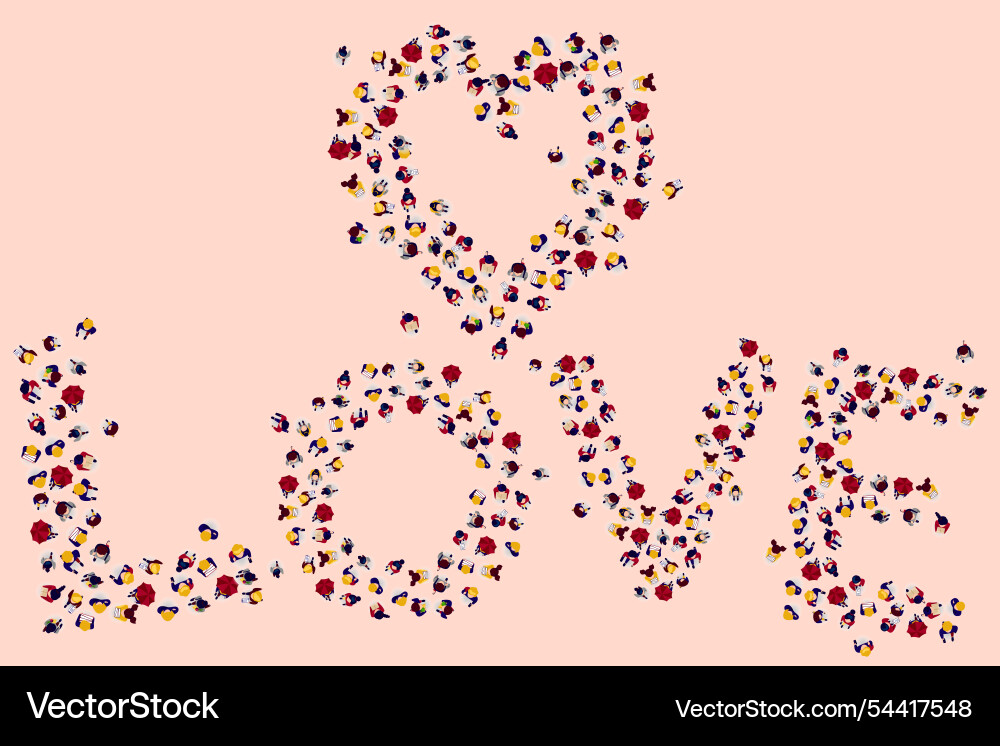 Crowd cartoon word citizens team many men Vector Image