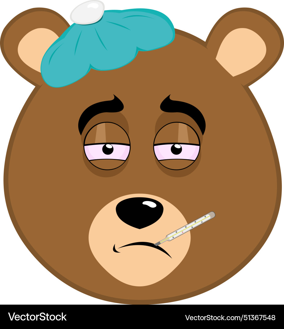 Grizzly bear sick Royalty Free Vector Image - VectorStock