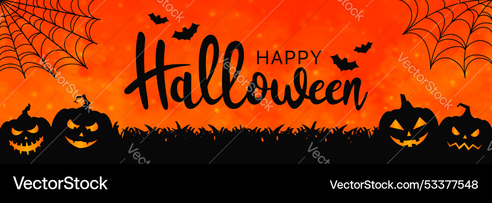 Happy halloween web banner with text halloween Vector Image