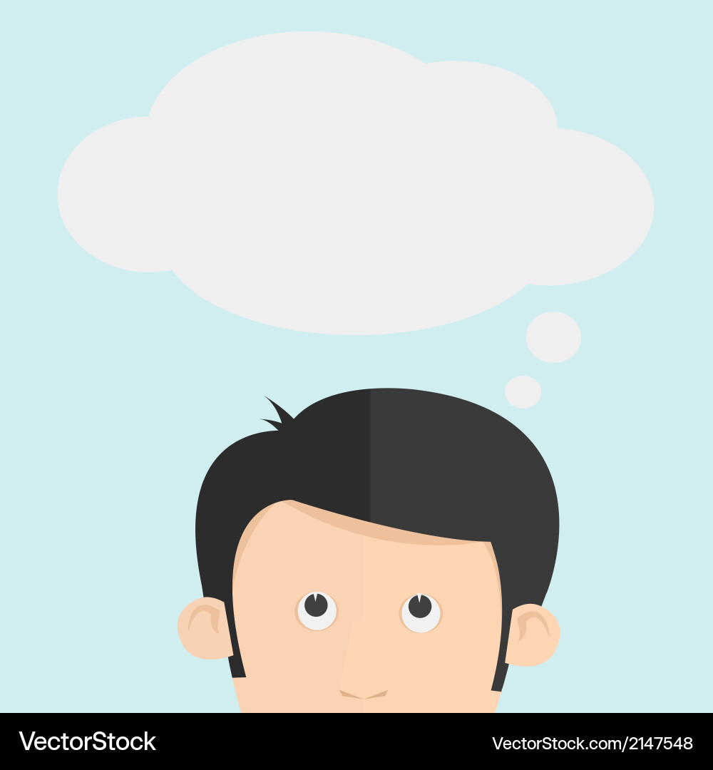 Head thinking cartoon Royalty Free Vector Image