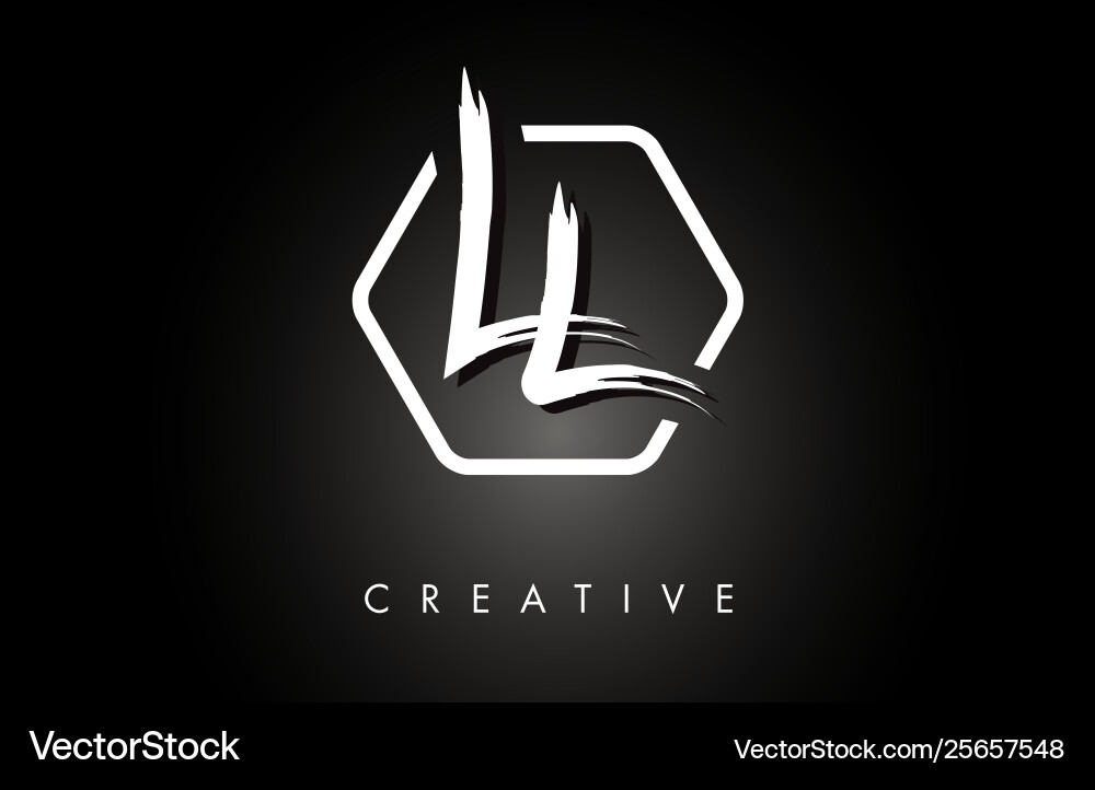 Ll l brushed letter logo design with creative Vector Image