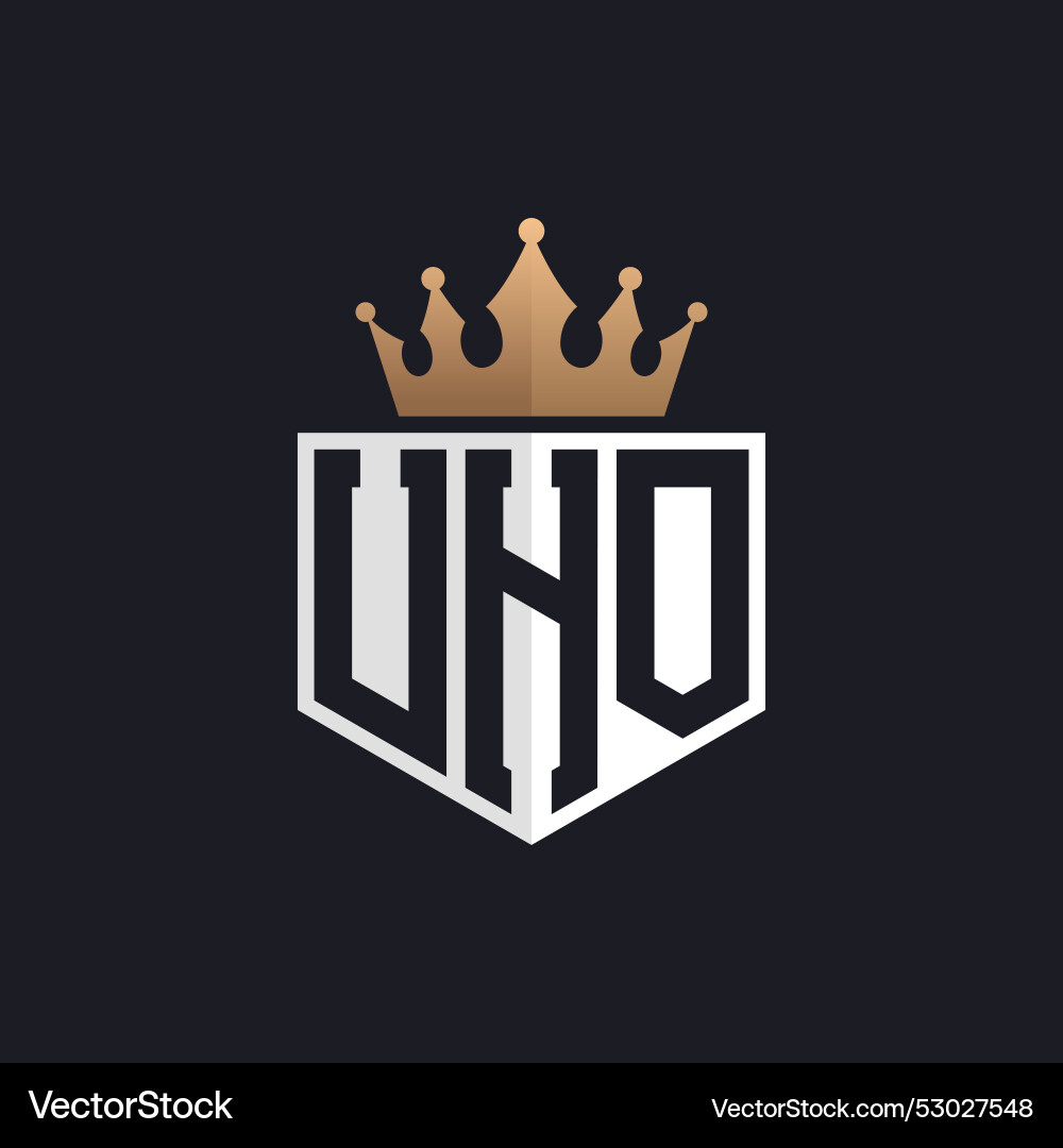 Luxury uho logo with crown elegant initials Vector Image
