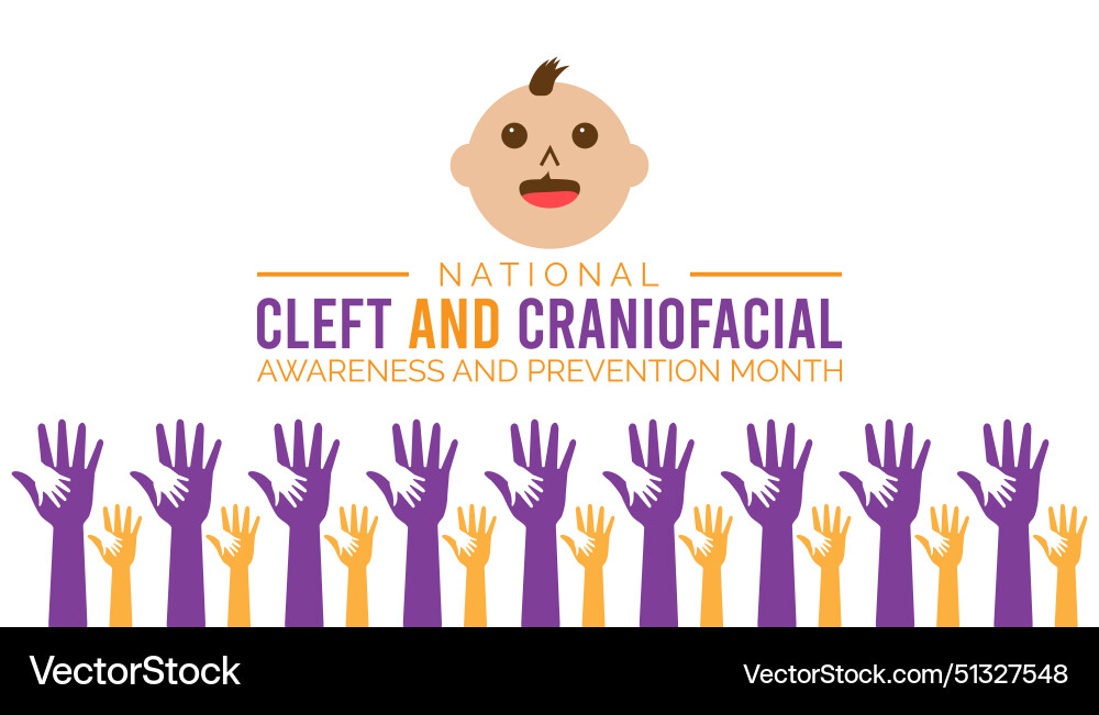 National cleft and craniofacial awareness Vector Image