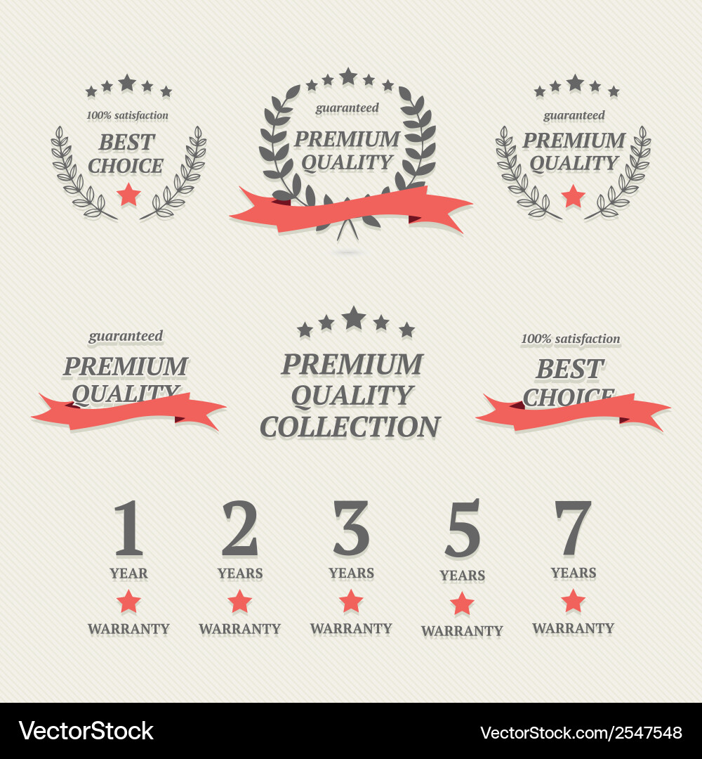 Set of vintage premium quality elements Royalty Free Vector