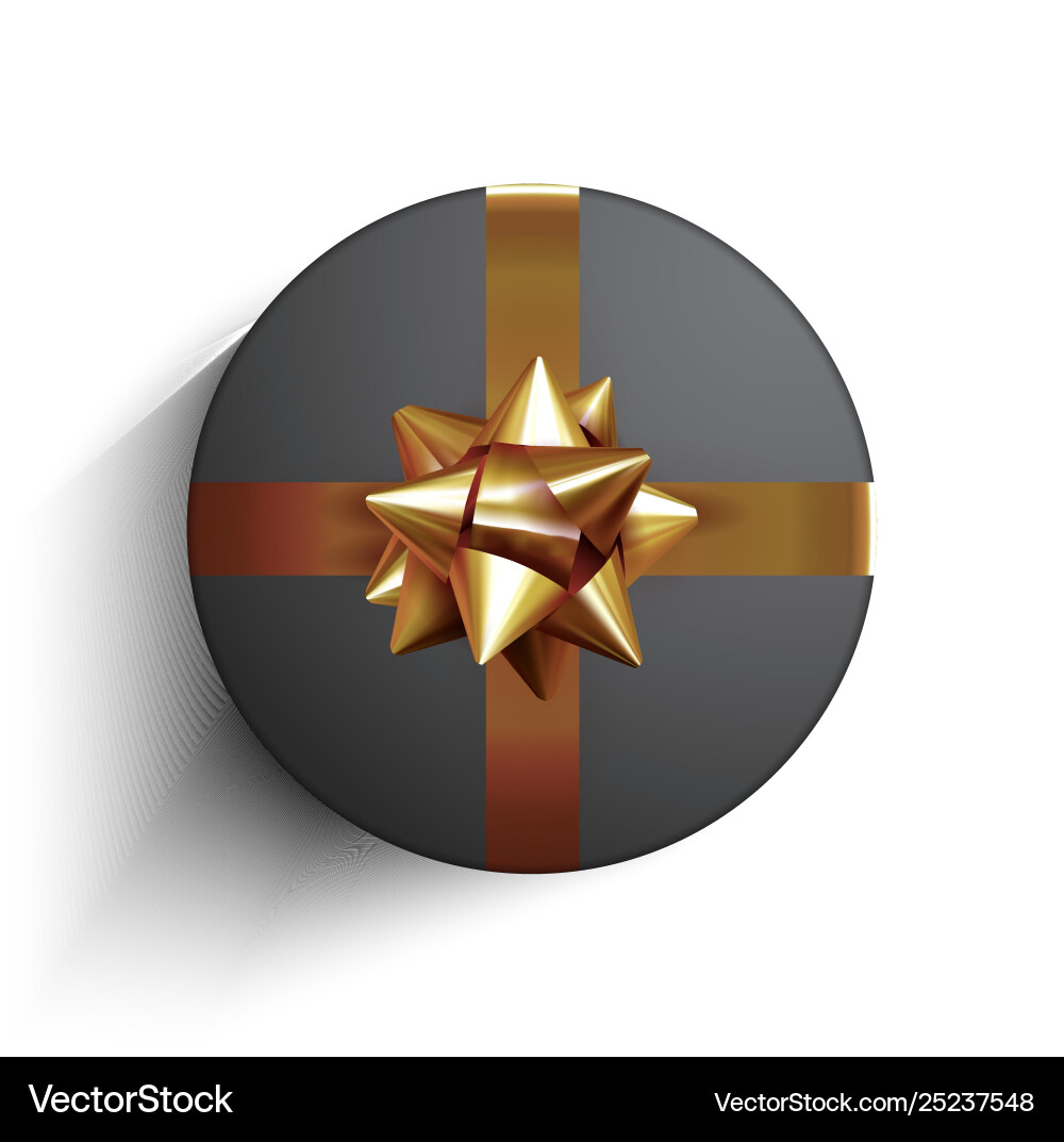 Surprise gift box present gold ribbon Royalty Free Vector