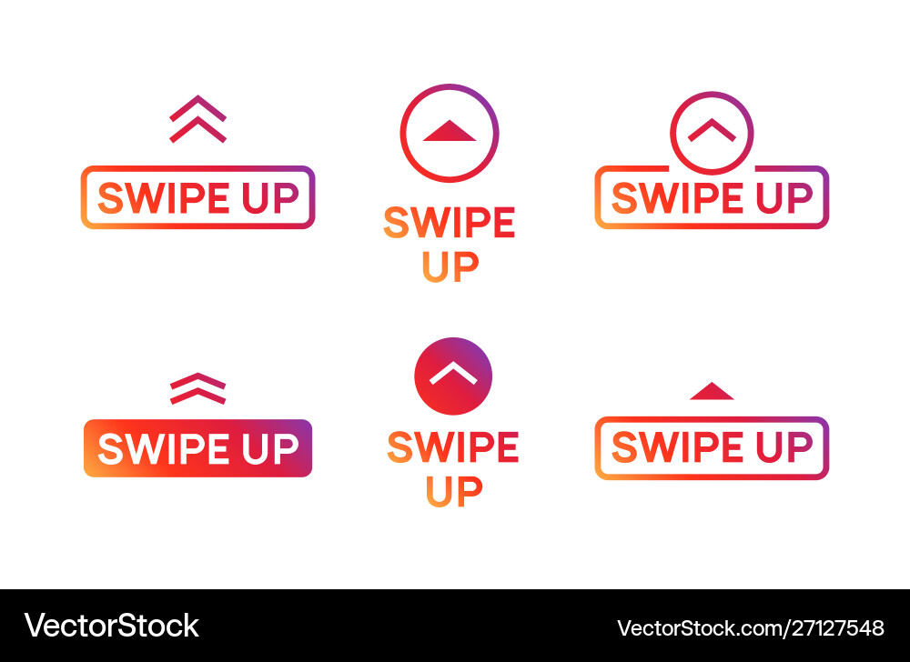 Swipe up insta story icon scroll arrow drag Vector Image