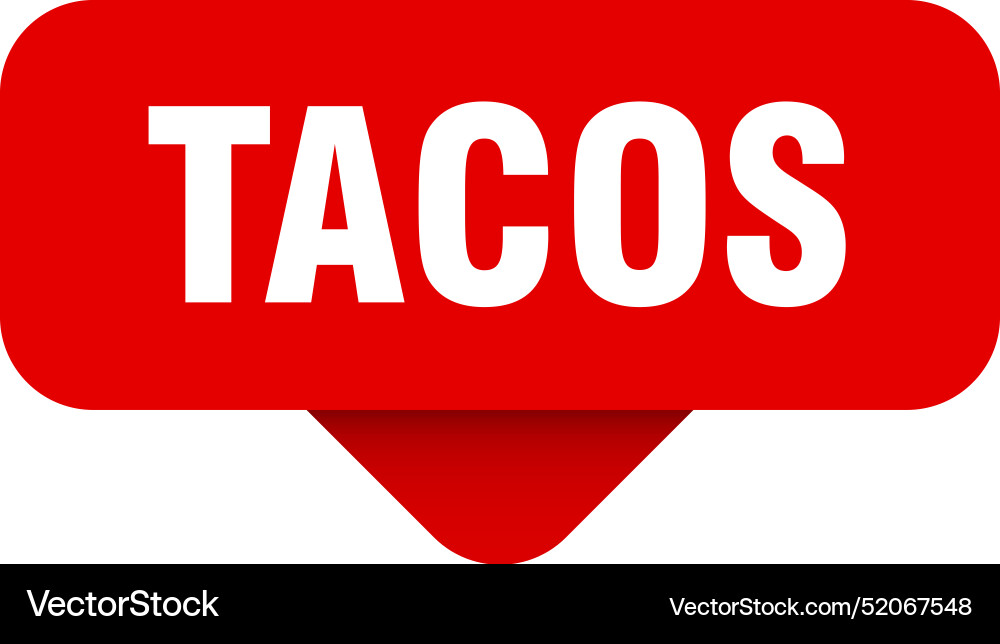 Tacos sticker sign on transparent background Vector Image