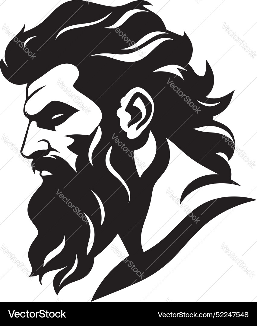Trident majesty poseidon gods emblematic black Vector Image