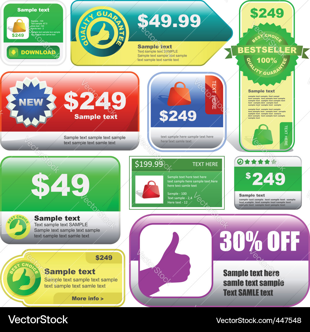 Various sale design elements Royalty Free Vector Image Various sale design elements Royalty Free Vector Image