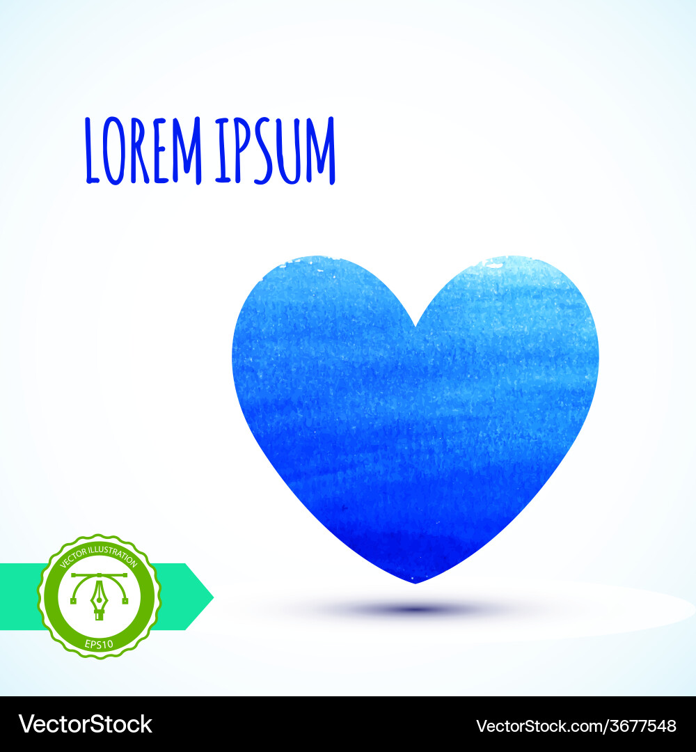 Watercolor paint heart Royalty Free Vector Image