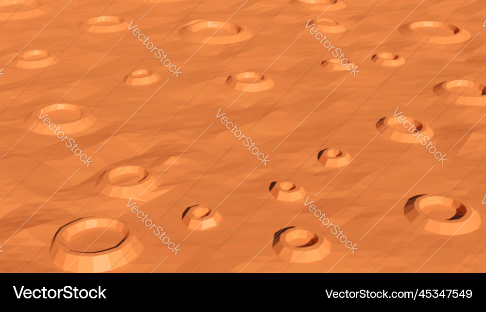 3d alien planet surface with craters Royalty Free Vector