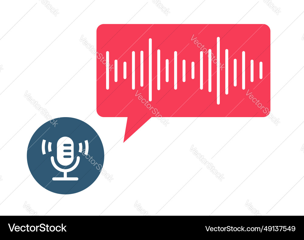 Audio voice chat message recording mic icon Vector Image