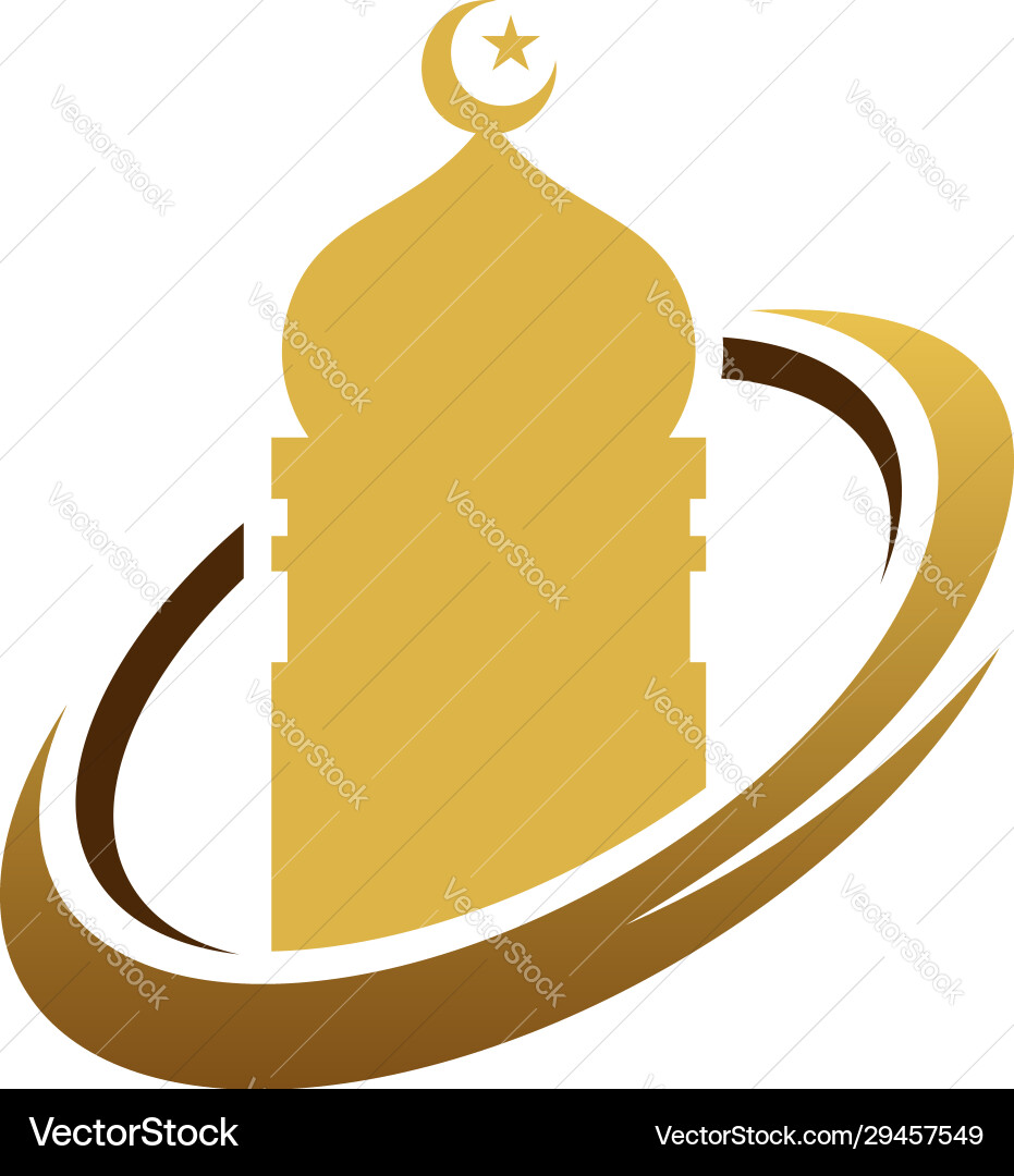 Islamic Mosque Tower Logo Royalty Free Vector Image