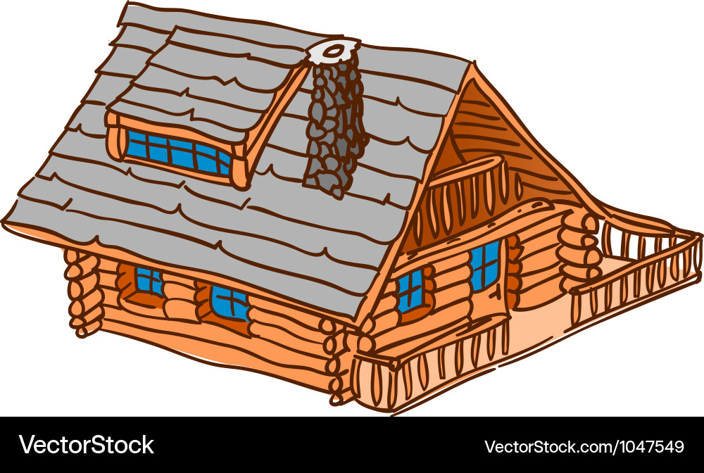 Isolated wooden cabin Royalty Free Vector Image