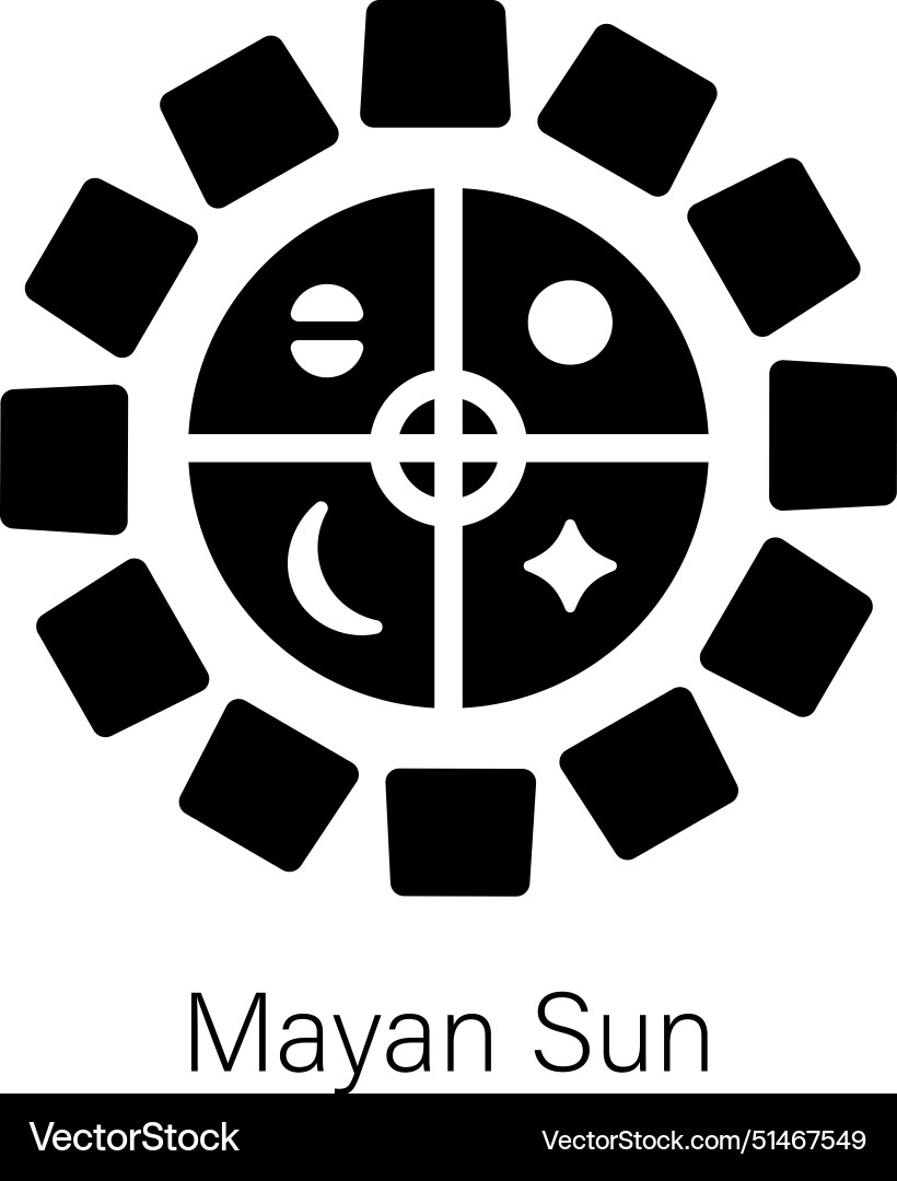 Mayan sun Royalty Free Vector Image - VectorStock