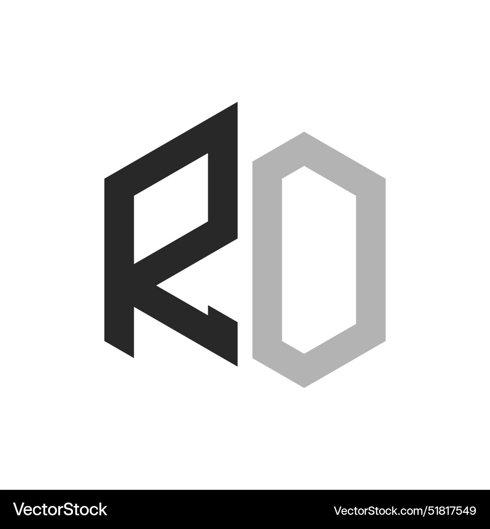 Modern unique hexagon letter ro logo design Vector Image