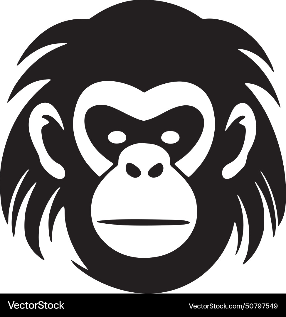 Monkey - black and white isolated icon Royalty Free Vector