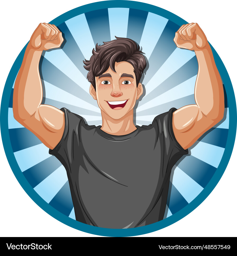 Muscular Man Cartoon Icon Royalty Free Vector Image