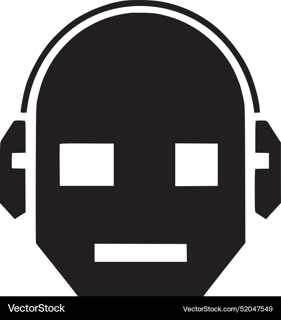 Robot - minimalist and simple silhouette Vector Image