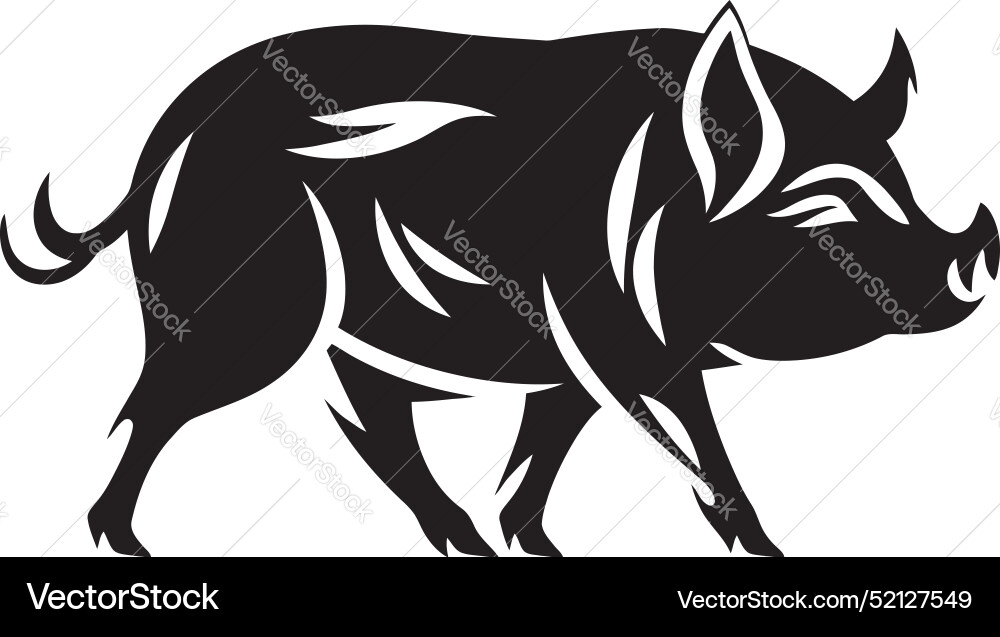 Savage swagger wild boar emblem design razorback Vector Image