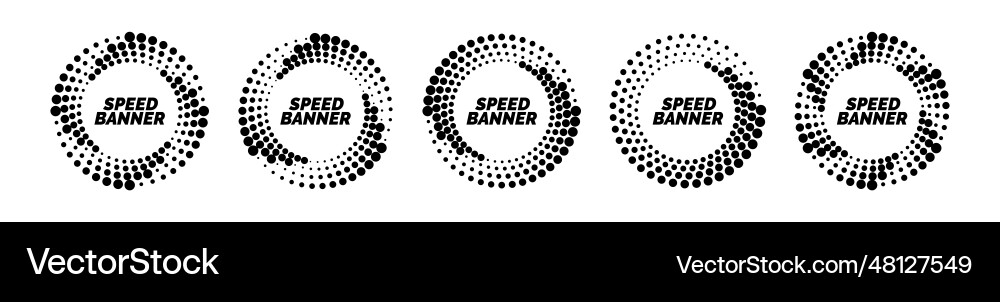 Speed lines circle abstract circular motion Vector Image