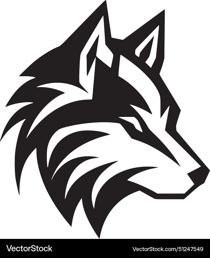 Wolf - black and white isolated icon Royalty Free Vector