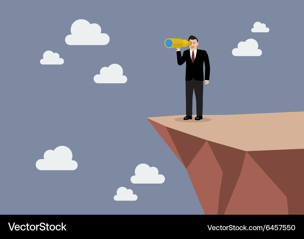 Businessman looking for business future Royalty Free Vector