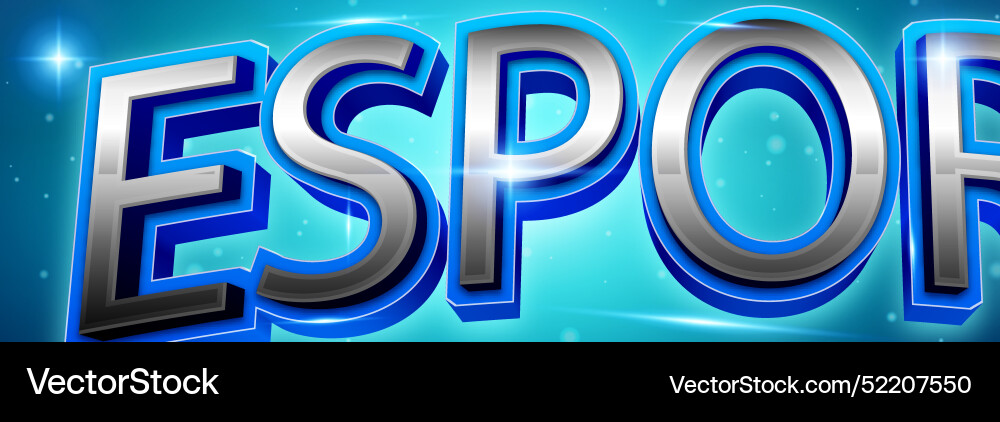 Esport light color 3d text effect and editable Vector Image