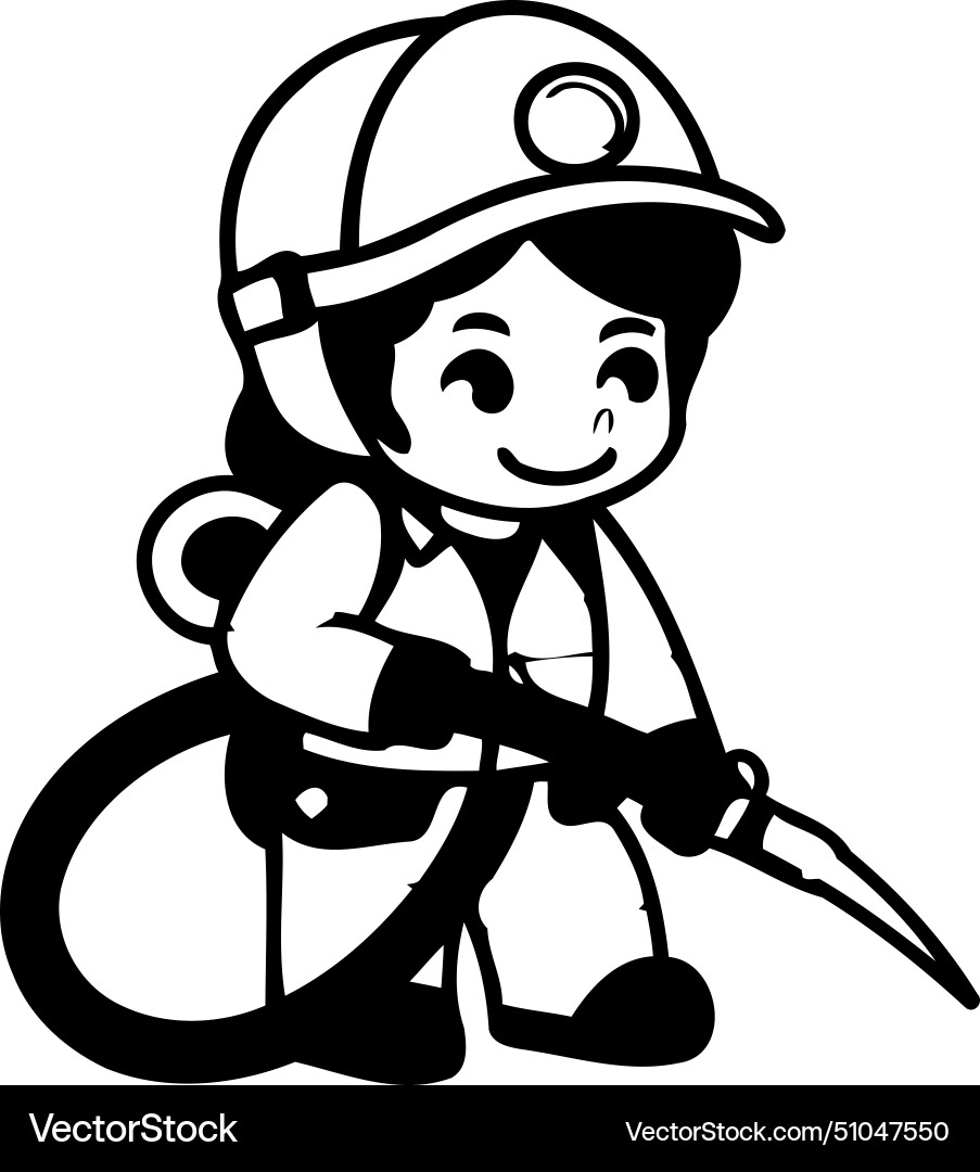 Firefighter cartoon character Royalty Free Vector Image