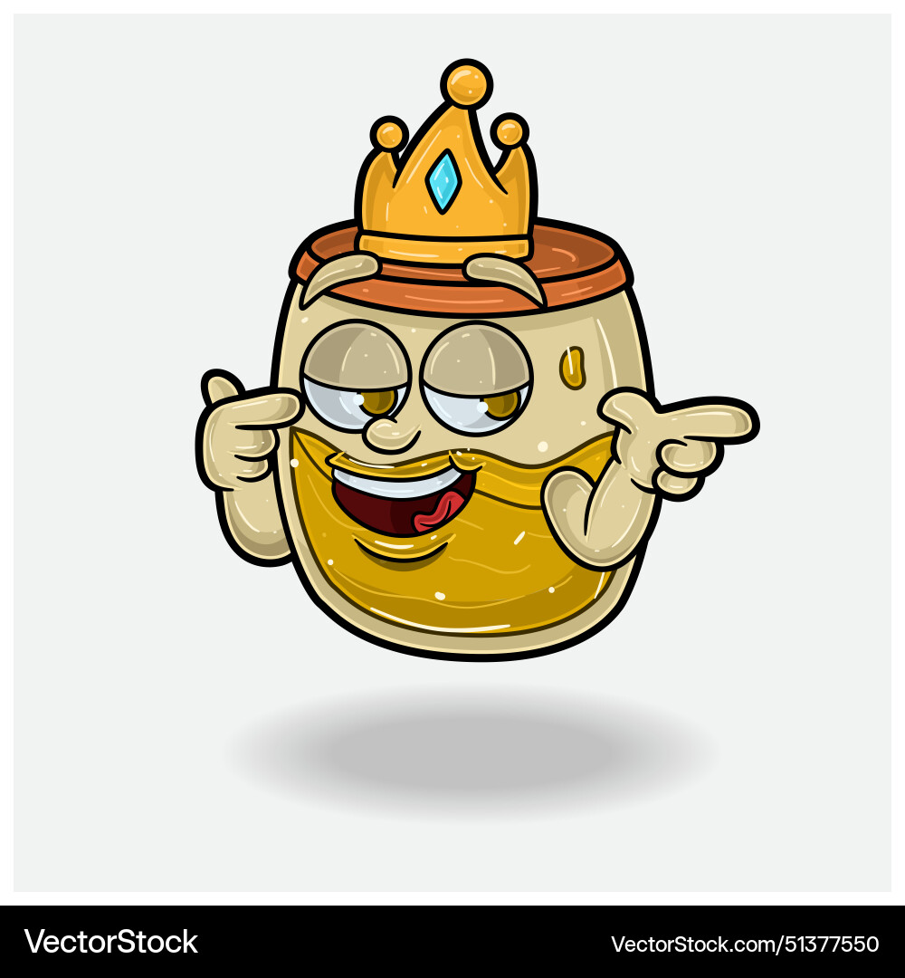 Honey mascot cartoon with smug expression Vector Image
